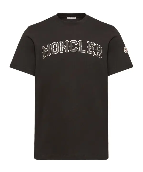 Moncler Logo Cotton T-shirt - Black