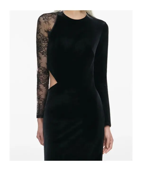 SELF-PORTRAIT Long-sleeve Maxi Dress