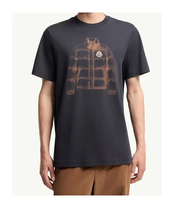 Moncler Down Jacket Print Cotton T-shirt