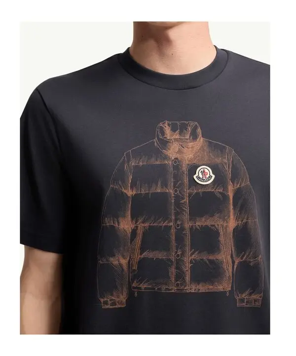 Moncler Down Jacket Print Cotton T-shirt