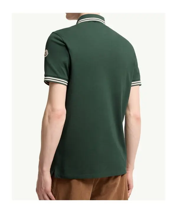 Moncler Logo Embroidered Short-sleeve Polo Shirt - Green