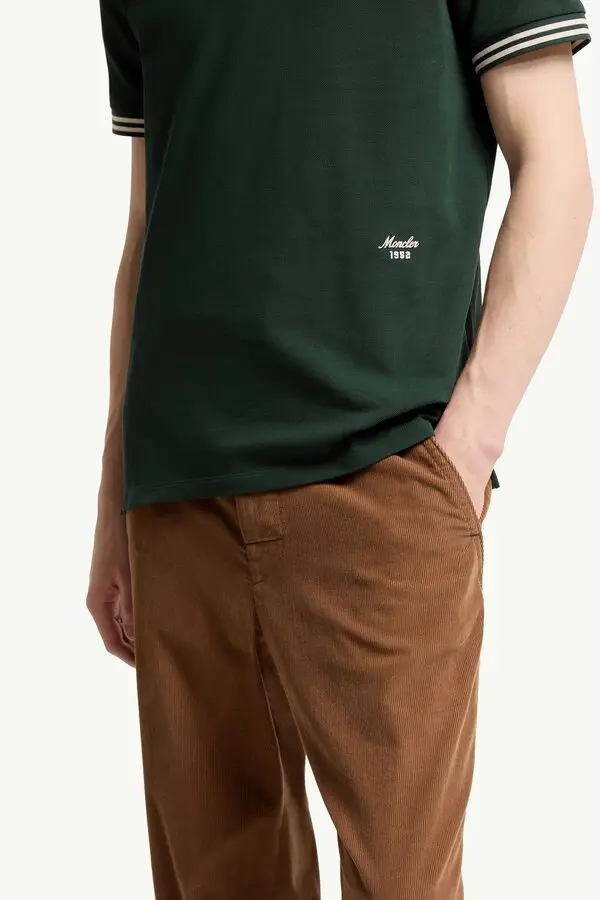 Moncler Logo Embroidered Short-sleeve Polo Shirt - Green