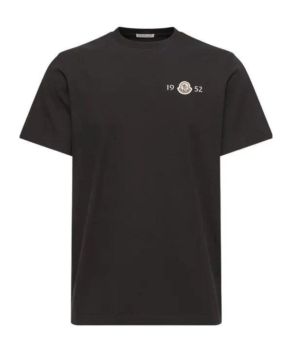 Moncler Logo Cotton T-shirt - Black