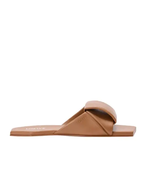 Loewe Origami Square-toe Sandals - Mocha