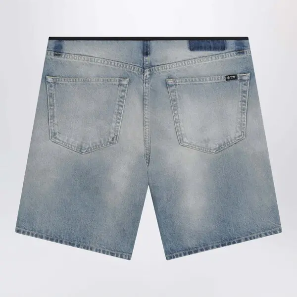 Prada Washed Denim Bermuda Shorts - Blue