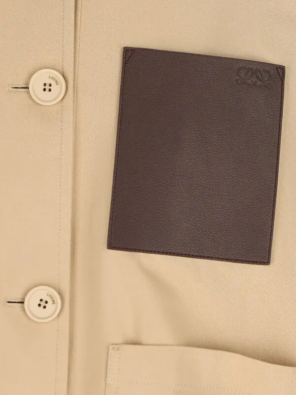 Loewe Workwear Jacket With Leather Pocket Detail - Light Brown