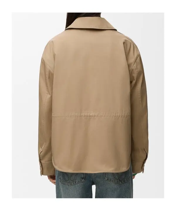 Loewe Workwear Jacket With Leather Pocket Detail - Light Brown