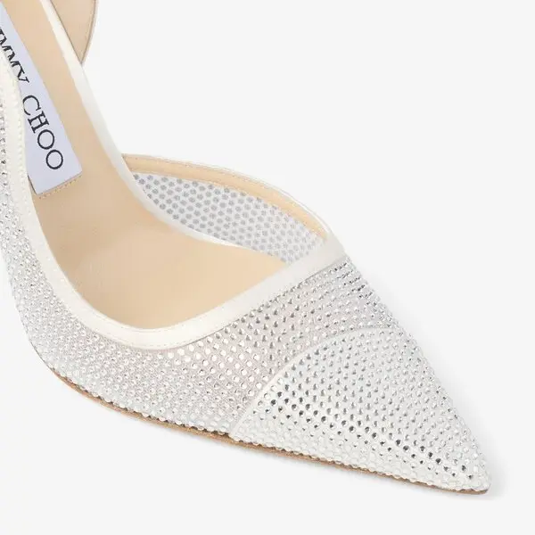 JIMMY CHOO Mesh Pumps With Crystal Embellishment
