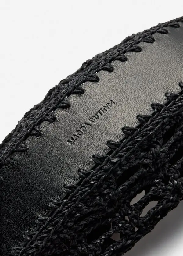 Magda Butrym Crochet Flower Pendant Tote Bag - Black