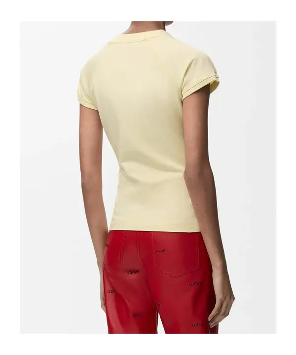 Loewe Anagram Embroidered Fitted T-shirt - Light Yellow