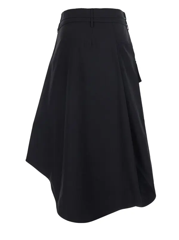 Bottega Veneta Compact Toile Skirt - Double Black