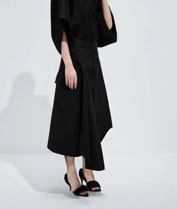 Bottega Veneta Compact Toile Skirt - Double Black