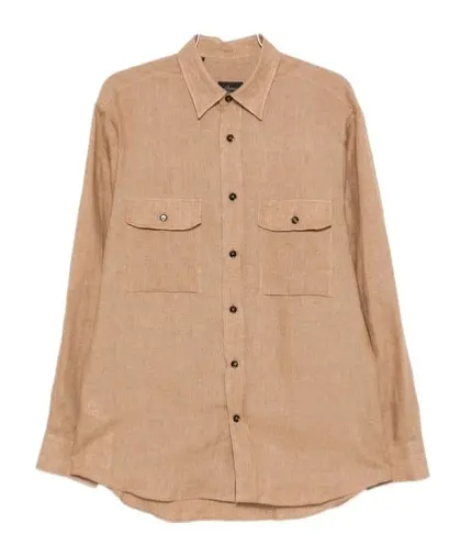 Brioni Long-sleeved Military Shirt - Brown