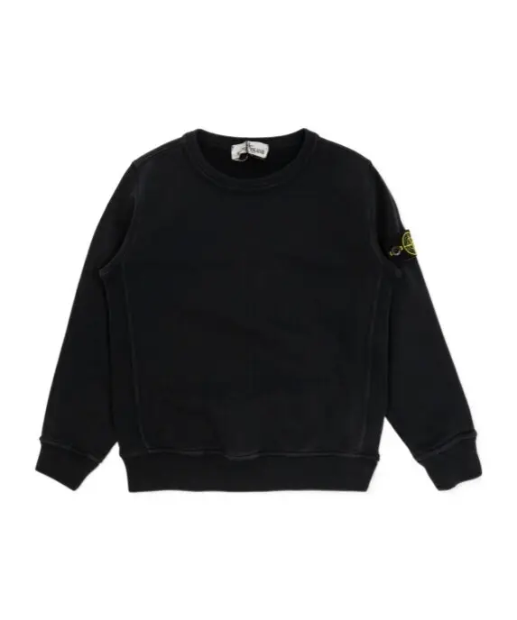 Stone Island Sweatshirt With A Detachable Patch On The Sleeve - Black