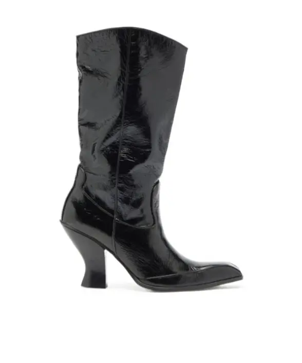 DIESEL® D-luffy Patent Leather Boots - Black