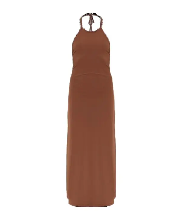Christopher Esber Beach Quartz Halterneck Long Dress - Brown