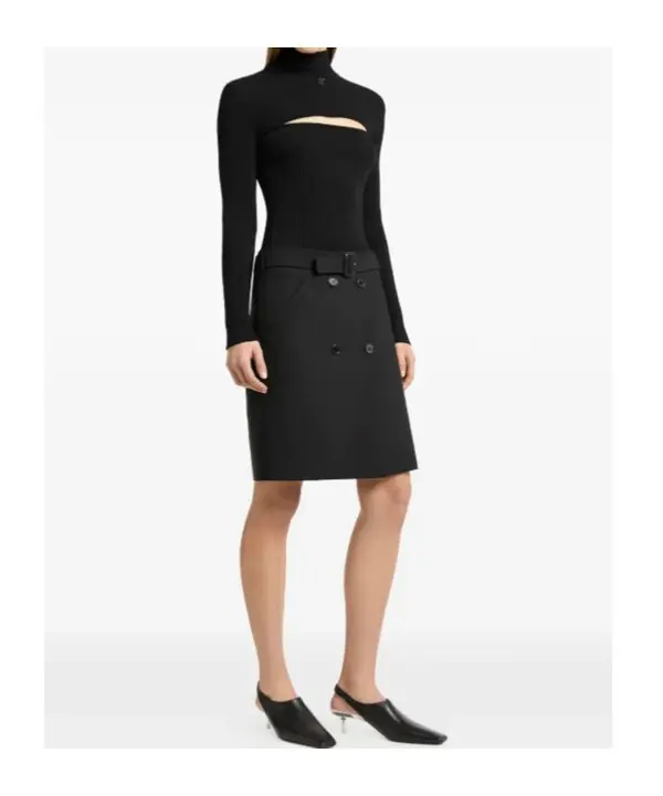 COURREGES Ribbed Knit Sweater With Cut-out Detail