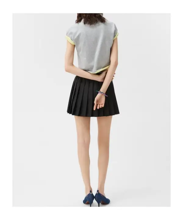 Versace Pleated Wool-mohair Mini Skirt