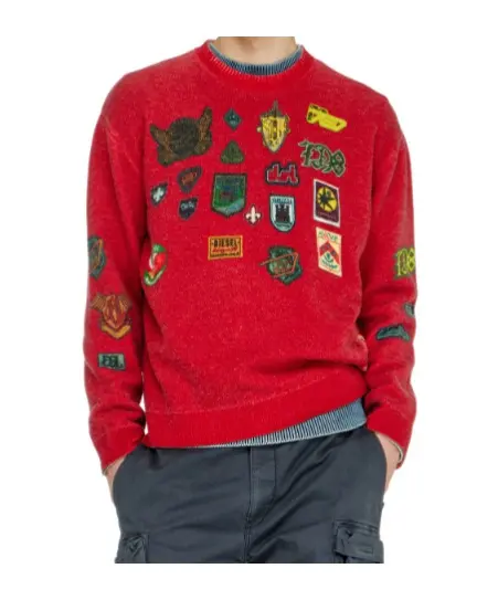 DIESEL® Wool Jumper With Printed Patches