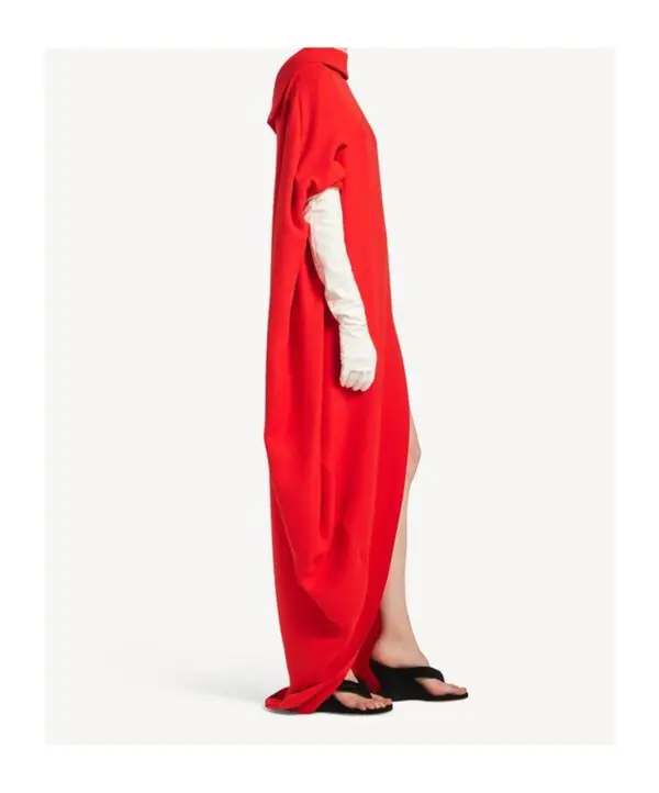 Balenciaga Draped Maxi Dress With Shirt Collar