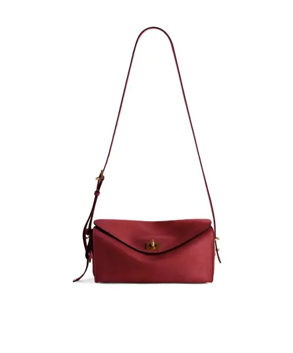 Balenciaga Le 7 Shoulder Bag Medium In Ruby/moka - Ruby Red/mocha