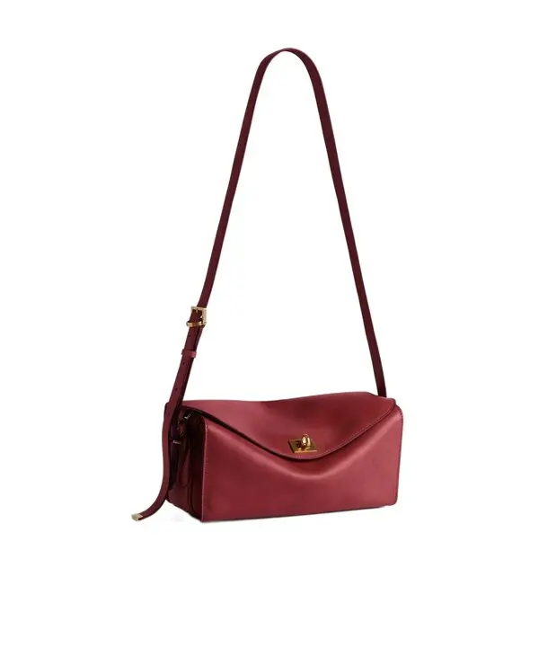 Balenciaga Le 7 Shoulder Bag Medium In Ruby/moka