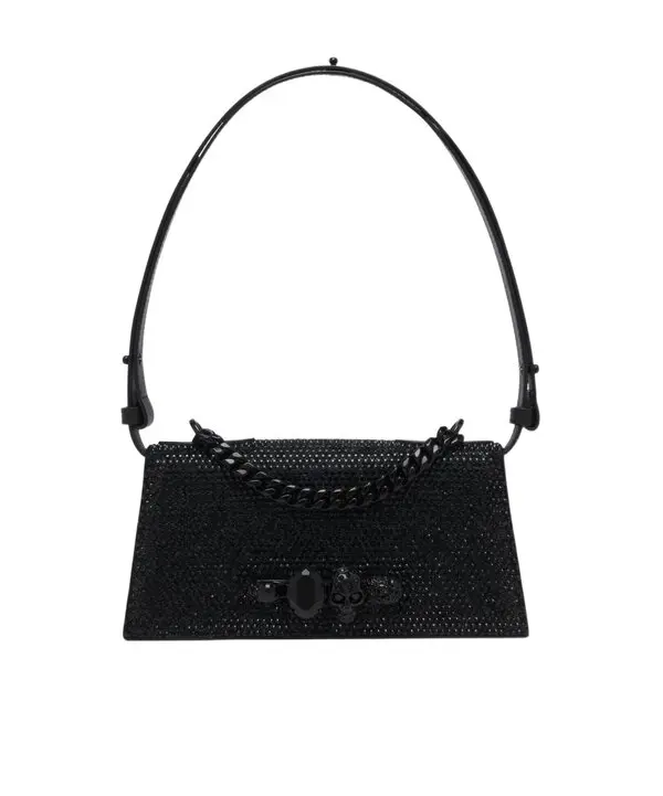 Alexander McQueen Jewelled Shoulder Mini - Black