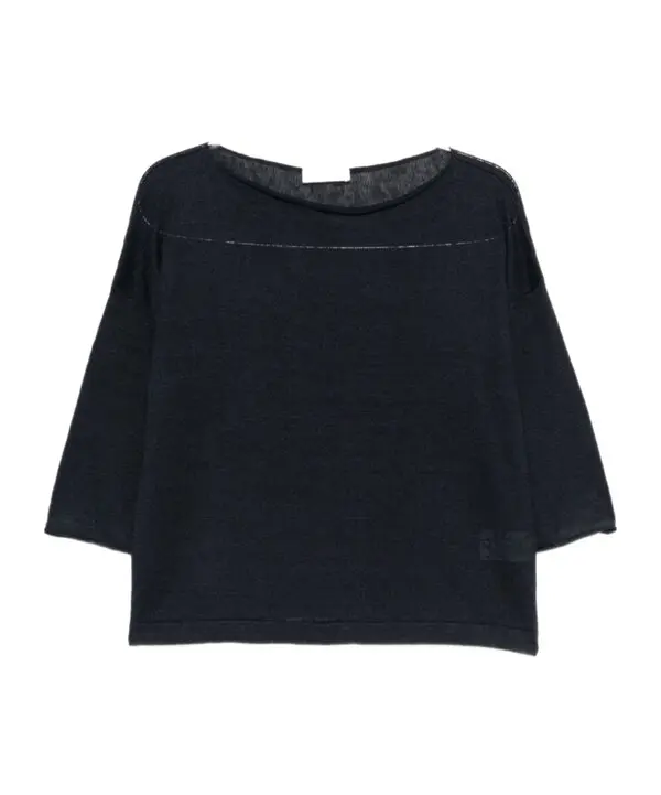 ROBERTO COLLINA Boat Neck Jumper - Black