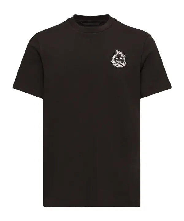 Moncler Logo Cotton T-shirt - Black