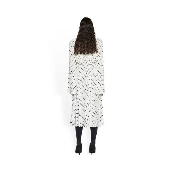 Balenciaga Hand Drawn Polka Dot Pleated Dress