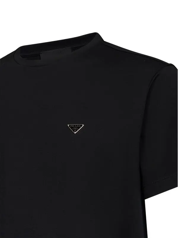 Prada Triangle-logo Crewneck T-shirt - Black