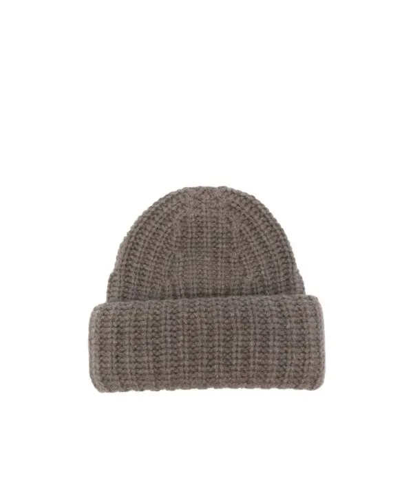 LISA YANG Ribbed Beanie - Gray