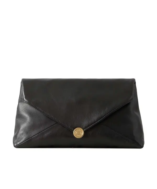 Dries Van Noten Textured-leather Clutch - Black