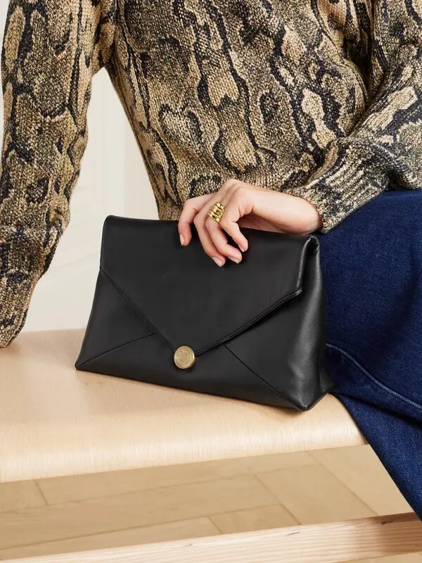 Dries Van Noten Textured-leather Clutch