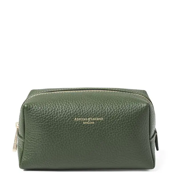 ASPINAL OF LONDON Medium Leather London Cosmetic Case - Green