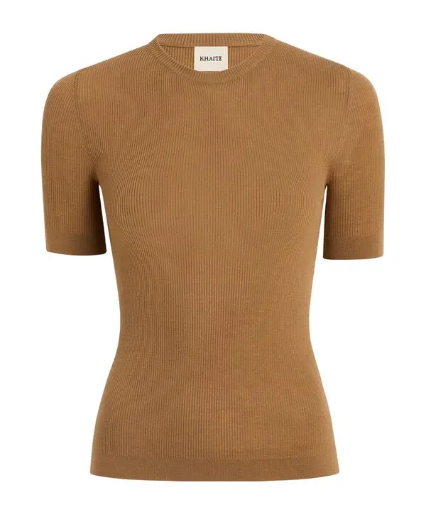 Khaite Celina Ribbed T-shirt - Brown