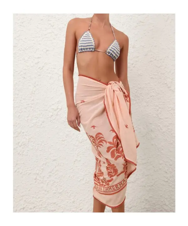 Zimmermann Embroidered Woven Pareo Beachwear