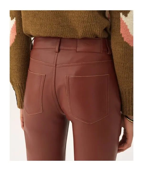 Chloé Belt-loop Leather Trousers
