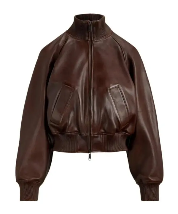 Polo Ralph Lauren High Neck Zip-up Jacket - Brown