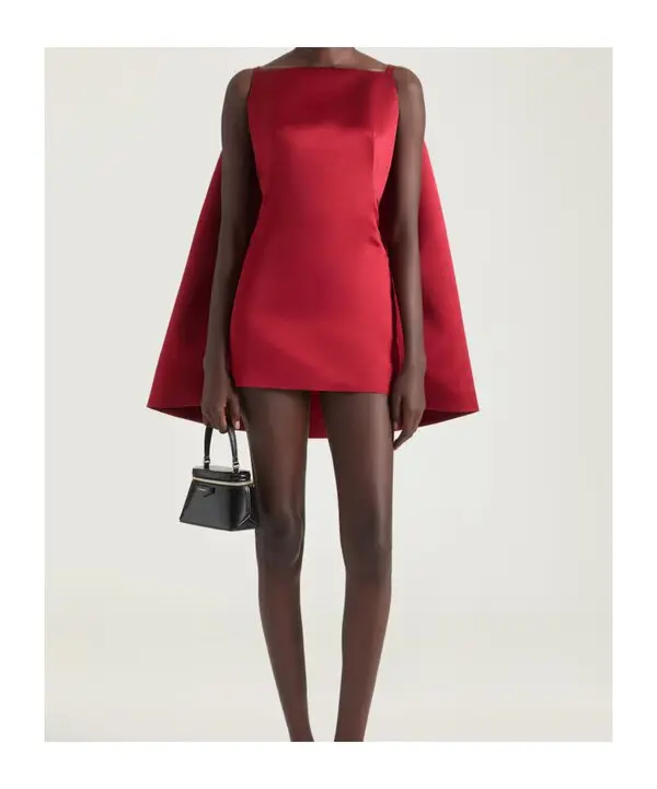 Givenchy Sliced Mini Dress In Satin With Cape