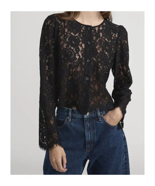 FRAME Lace Buttoned Shirt