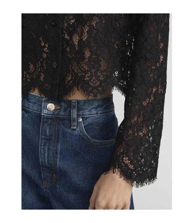 FRAME Lace Buttoned Shirt