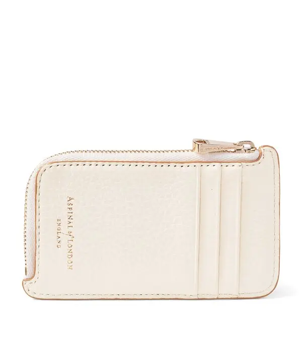 ASPINAL OF LONDON Leather Zipped Coin And Card Holder - Neutral