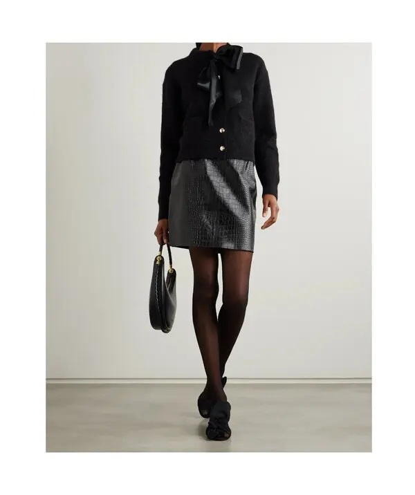 ANINE BING Rhodes Bow Detailed Cardigan