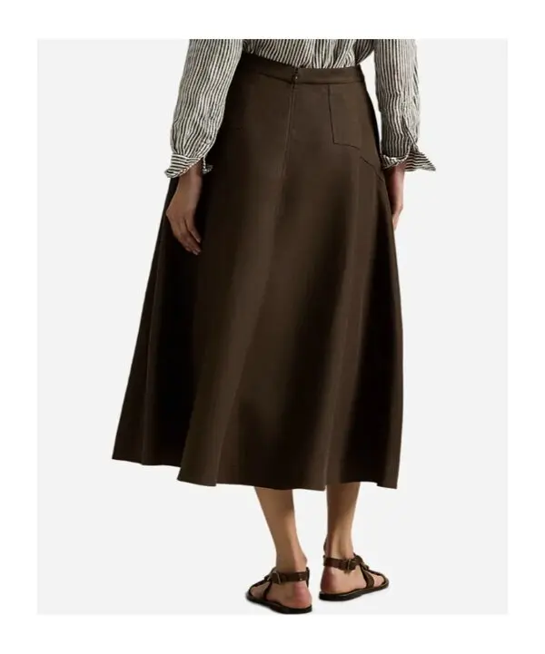 Polo Ralph Lauren Flared Hemp Midi Skirt