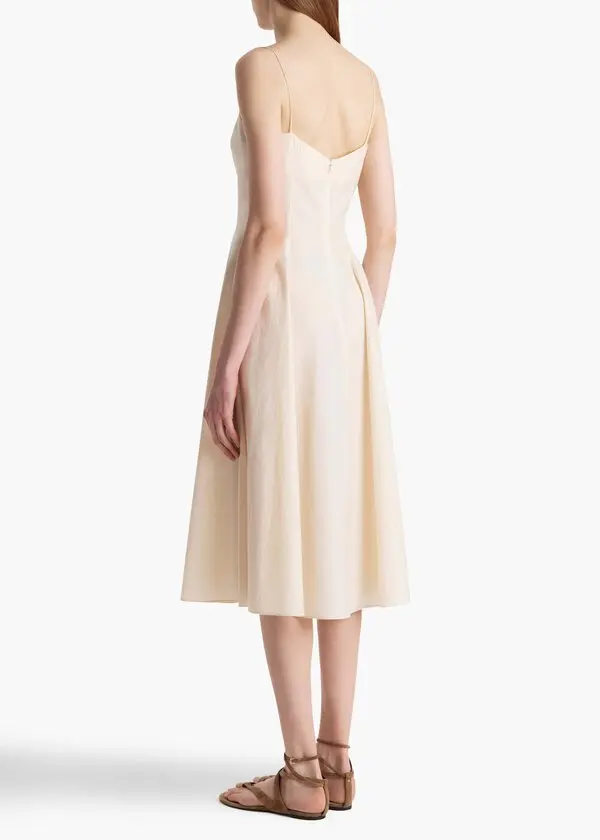 Khaite Isabella Cotton Canvas Dress - Cream