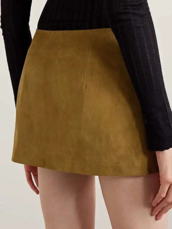 Khaite Jett Suede Mini Skirt