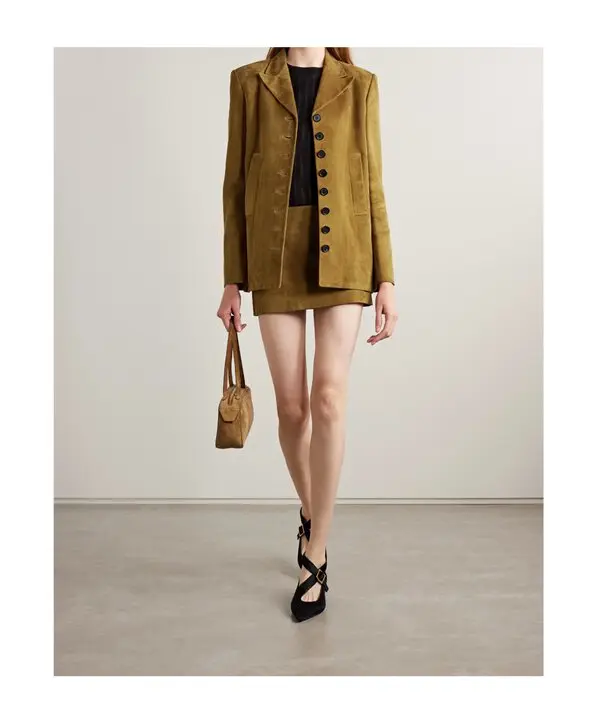 Khaite Jett Suede Mini Skirt
