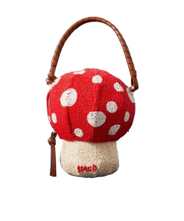 Staud Mushroom Beaded Top Handle Bag