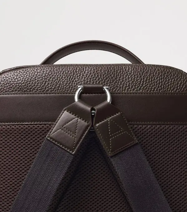 ASPINAL OF LONDON Pebbled Leather Reporter Zipped Backpack - Brown